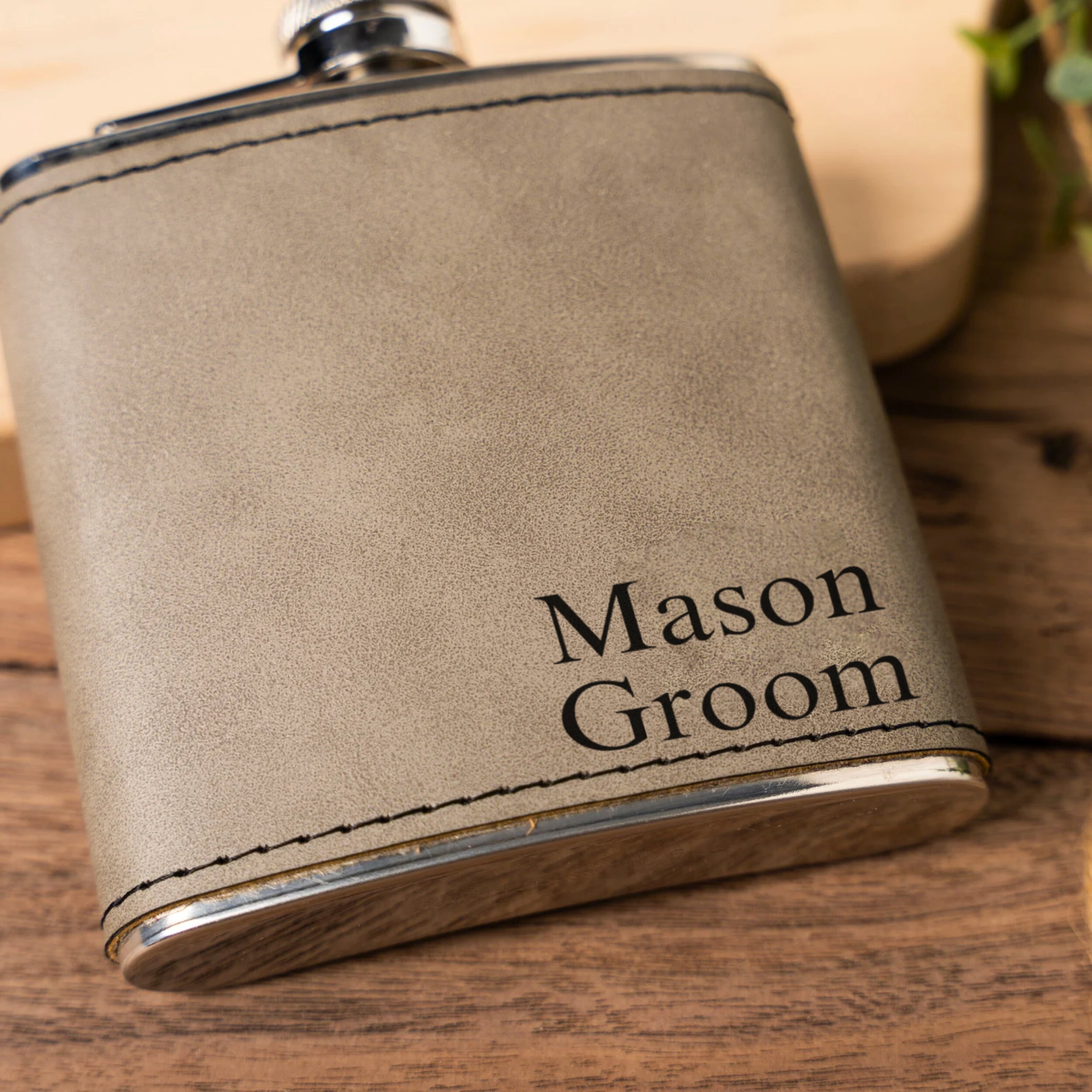 Personalized Flask, Leather Flask Groomsmen Gift, Engraved Flask Hip ...
