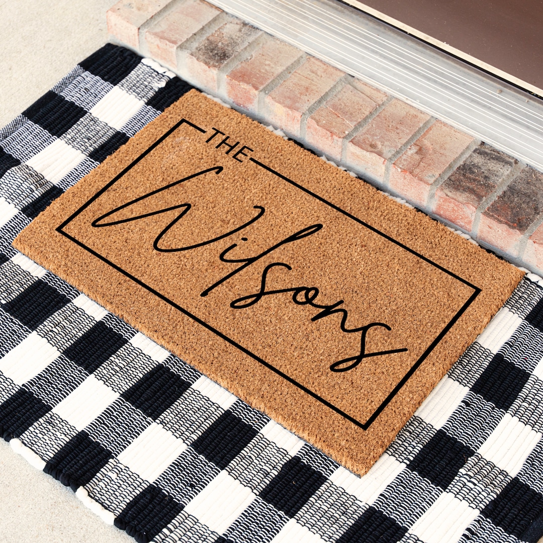 Personalized Door Mat Wedding Gift, Custom Welcome Door Mat With Family ...