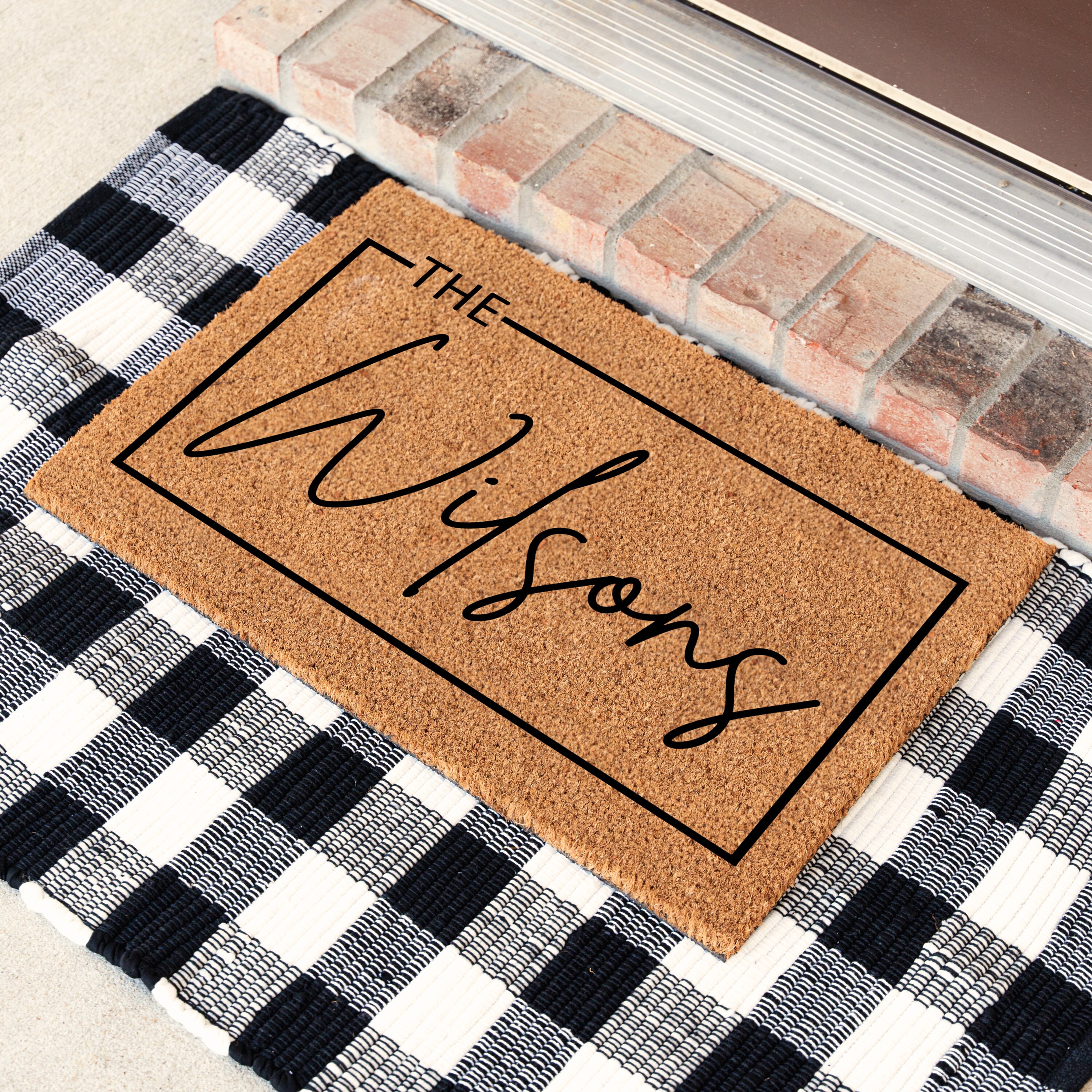 Personalized Door Mat Wedding Gift, Custom Welcome Door Mat With Family ...