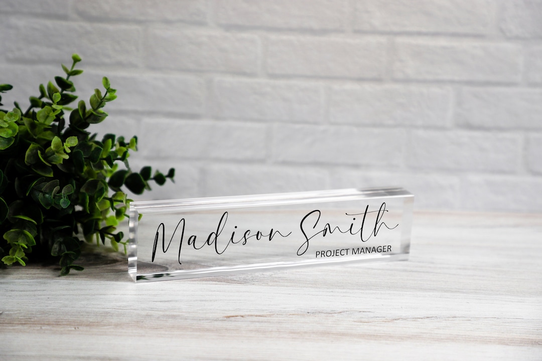 Personalized Desk Plaque, Name Plate for Desk Personalized Acrylic Gift ...