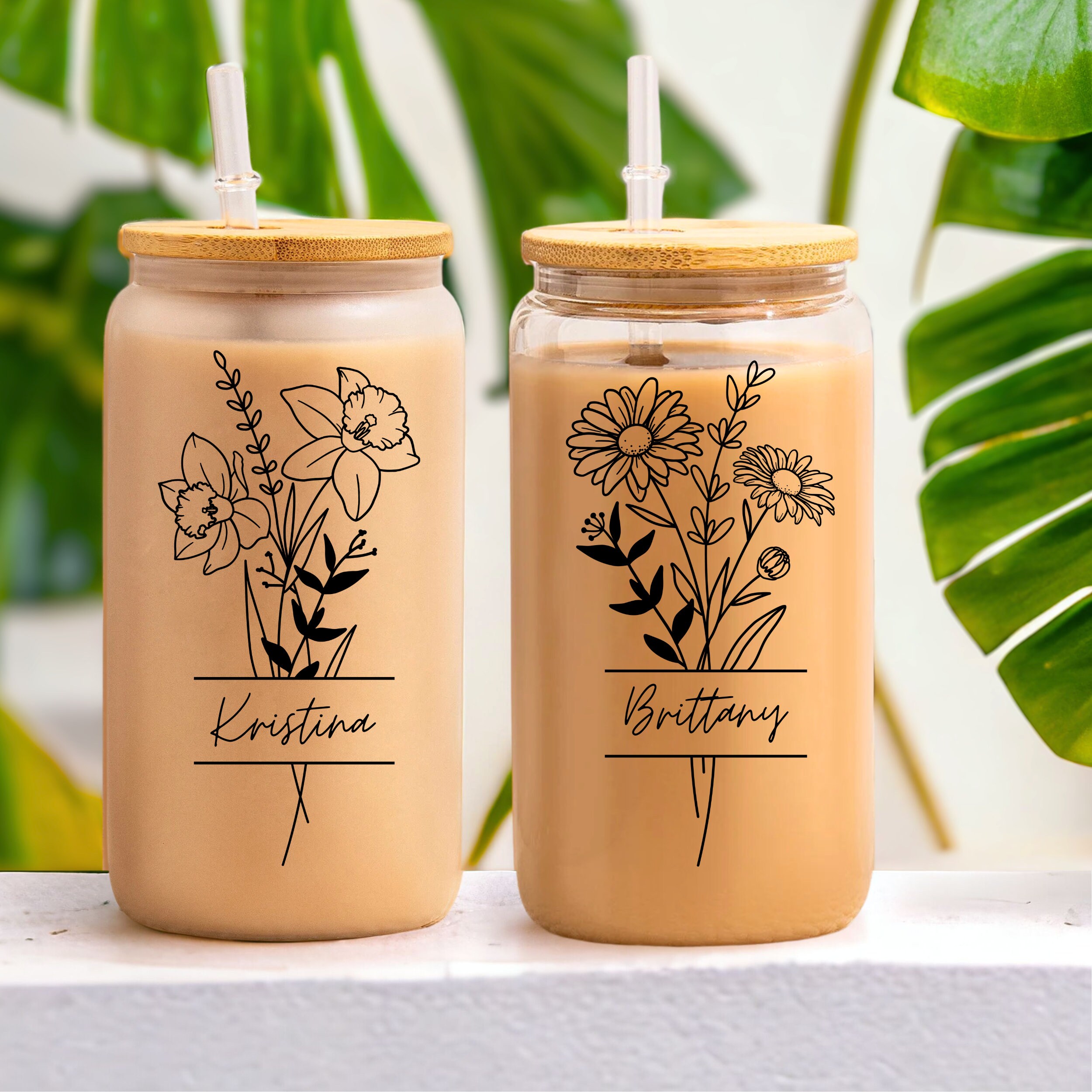 Personalized Iced Coffee Cup 16oz Glass Cup, Custom Beer Can Glass With ...