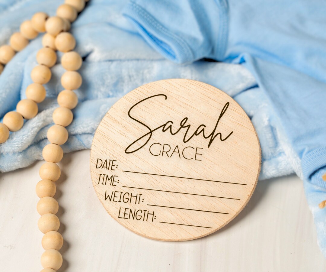 Newborn Baby Stats Sign, Baby Name Announcement Signs, Hospital Name ...