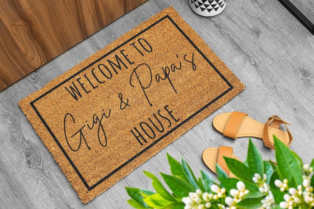 Welcome to Gigi and Papa's House Doormat, Custom Grandparents Doormat ...