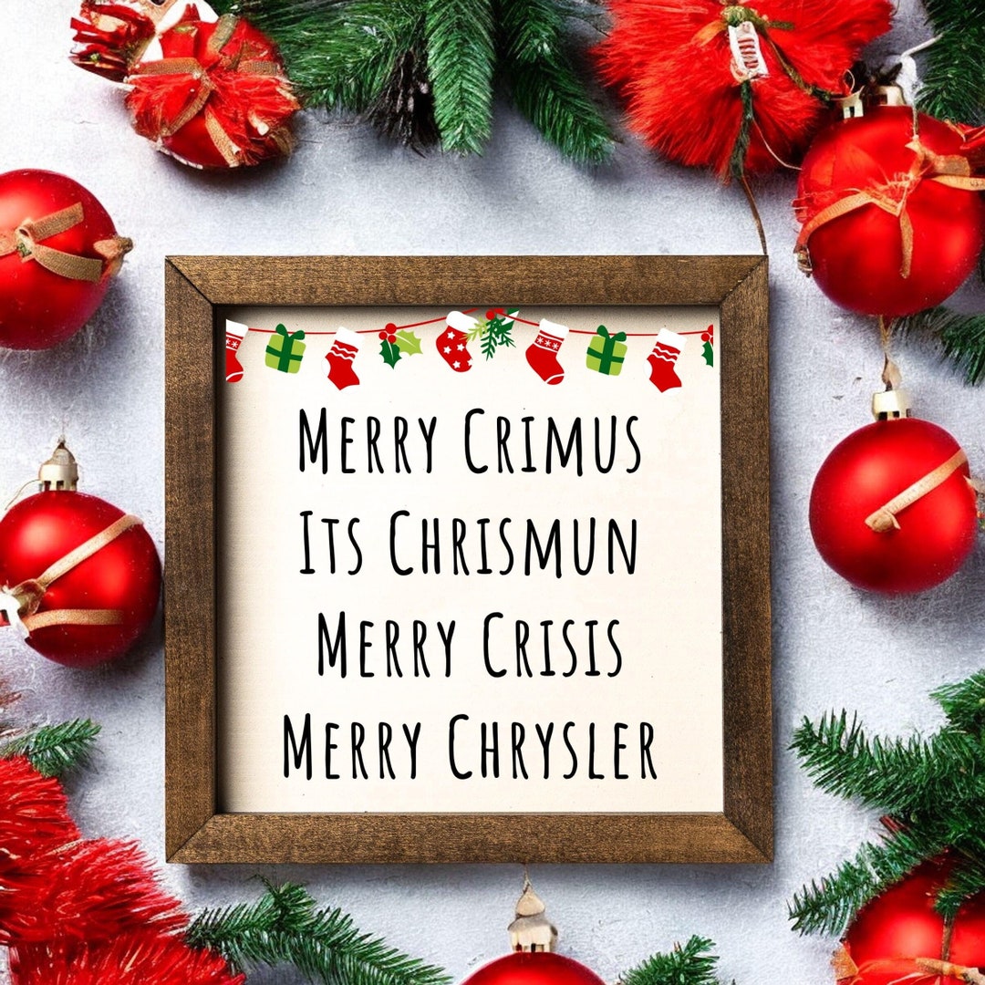 Christmas Wood Sign, Funny Wood Framed Sign Christmas Decor, Merry ...