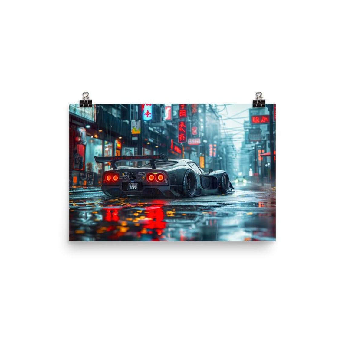 Cyberpunk Corvette Poster - Ai Prints - Concept Car - Wall Art - Etsy
