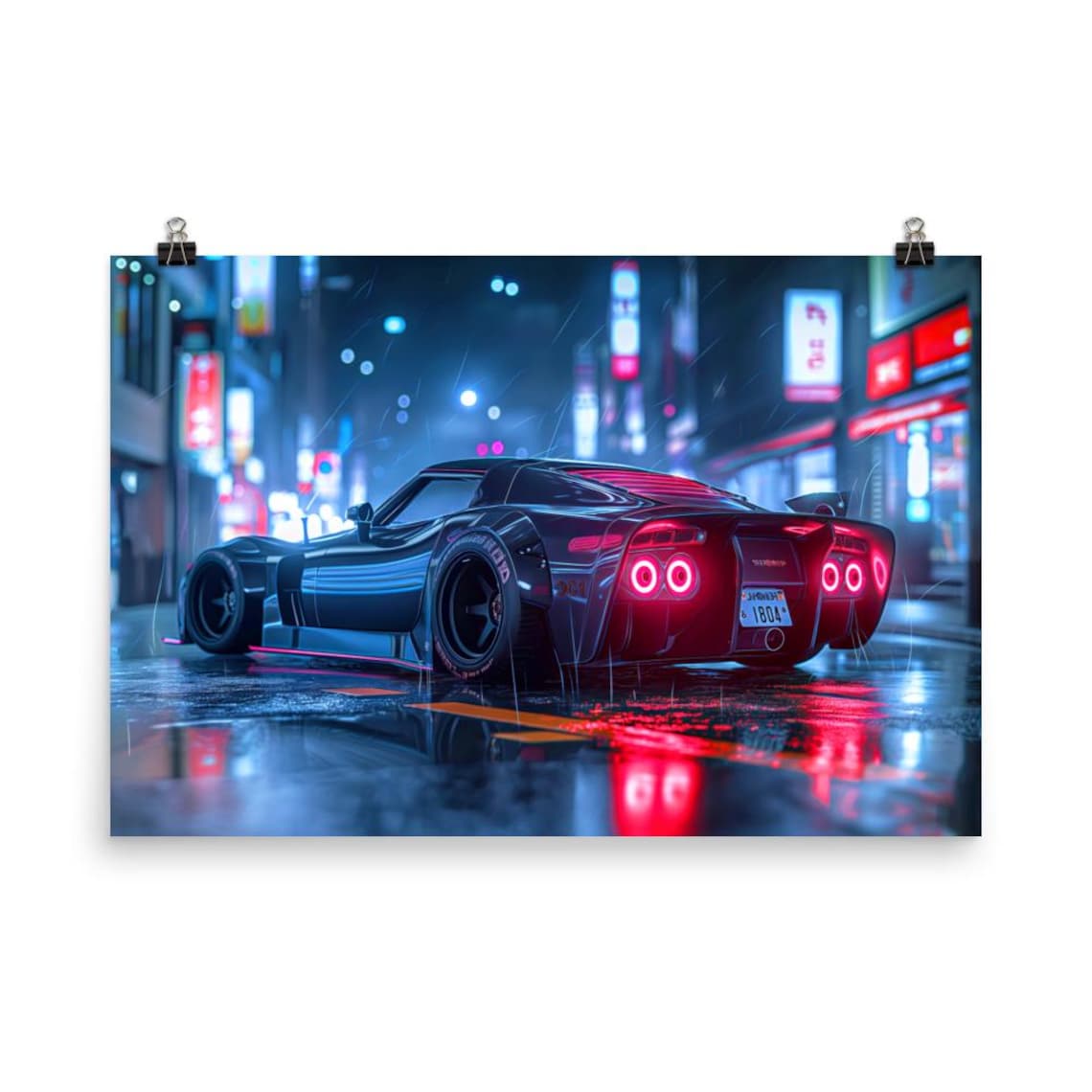 Cyberpunk Corvette - Poster Prints - Ai Wall Art - Etsy