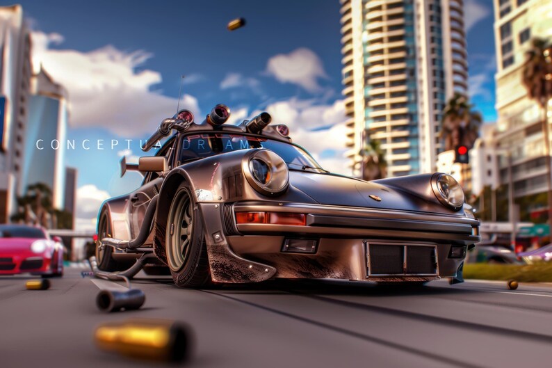 Cyberpunk Porsche 911 GT3 Poster | Porsche Wall Art Prints | Ai ...