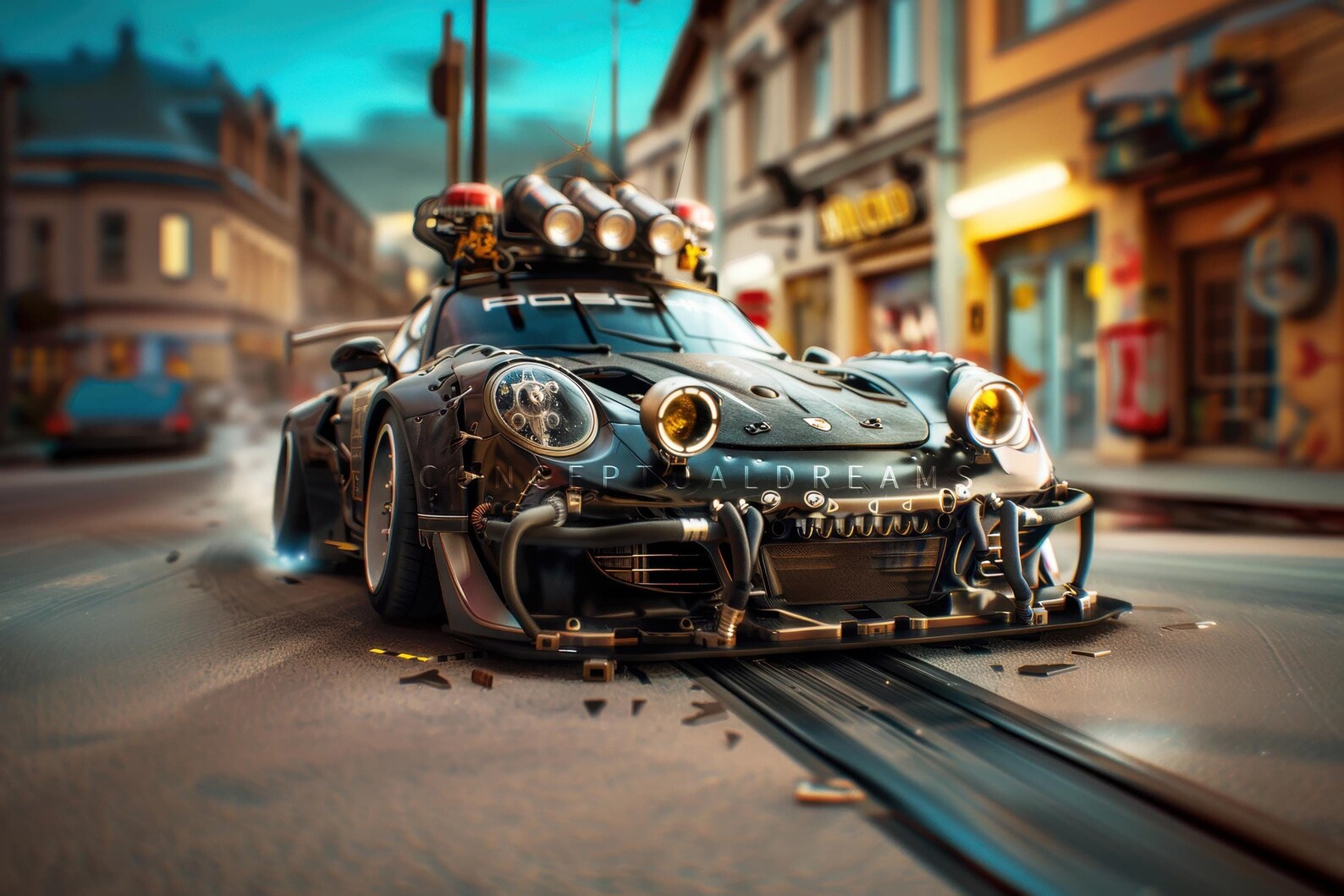 Cyberpunk Porsche Poster | Porsche 911 GT3 Wall Art Prints | Ai ...