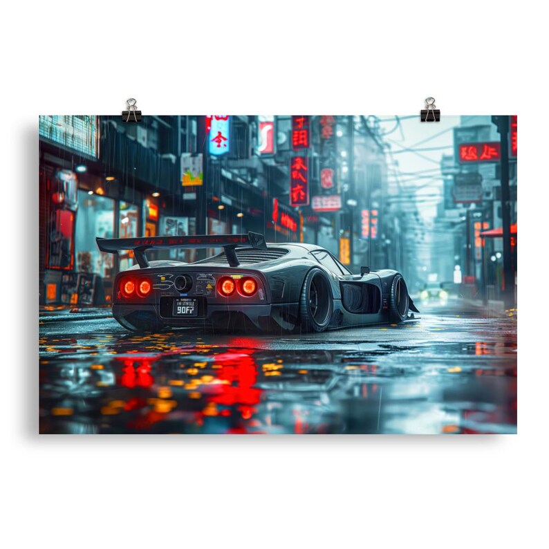 Cyberpunk Corvette Poster - Ai Prints - Concept Car - Wall Art - Etsy