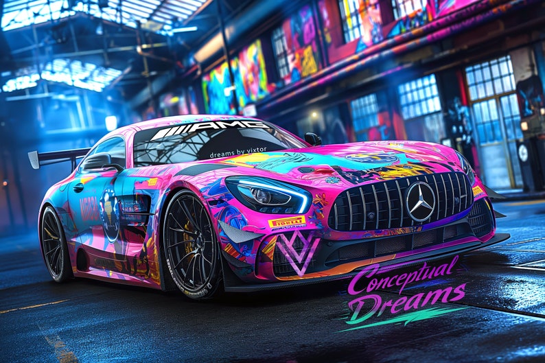 AMG GT Black Series Ai Cyberpunk Art Mercedes Concept Cars 4 / 4 - Etsy