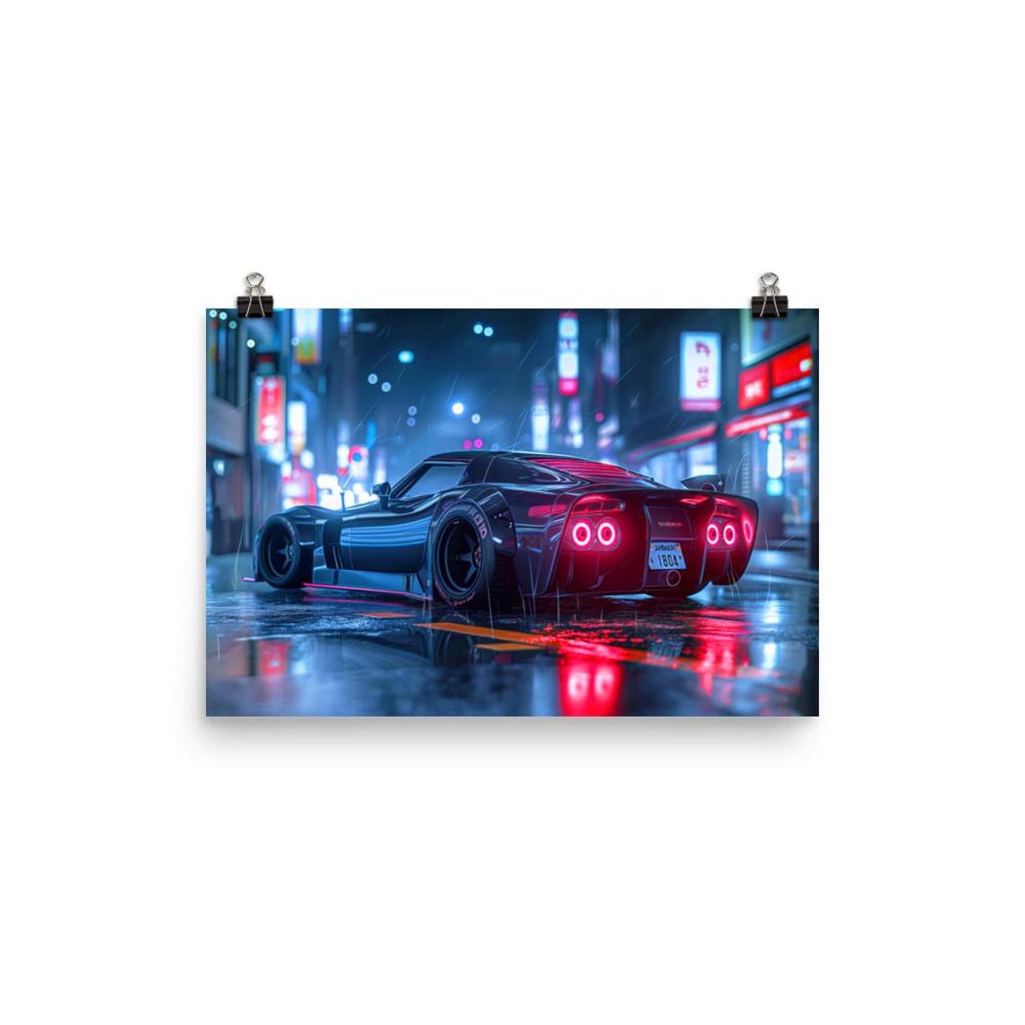 Cyberpunk Corvette - Poster Prints - Ai Wall Art - Etsy