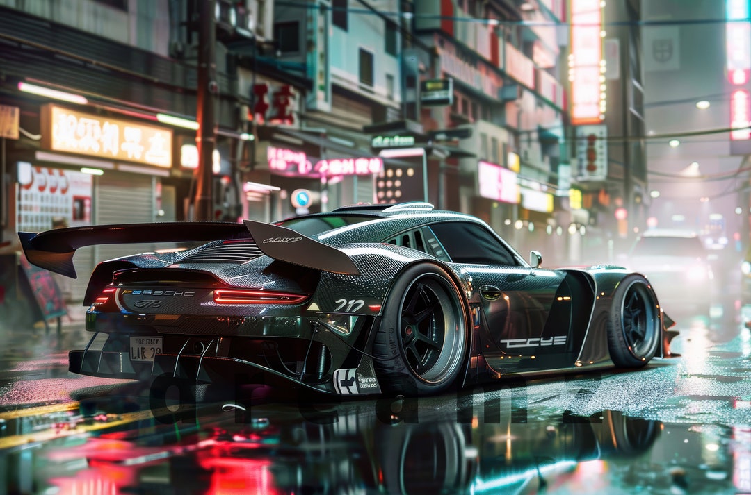 Cyberpunk Porsche 911 GT1 Ai Generated Art Digital Artwork - Etsy