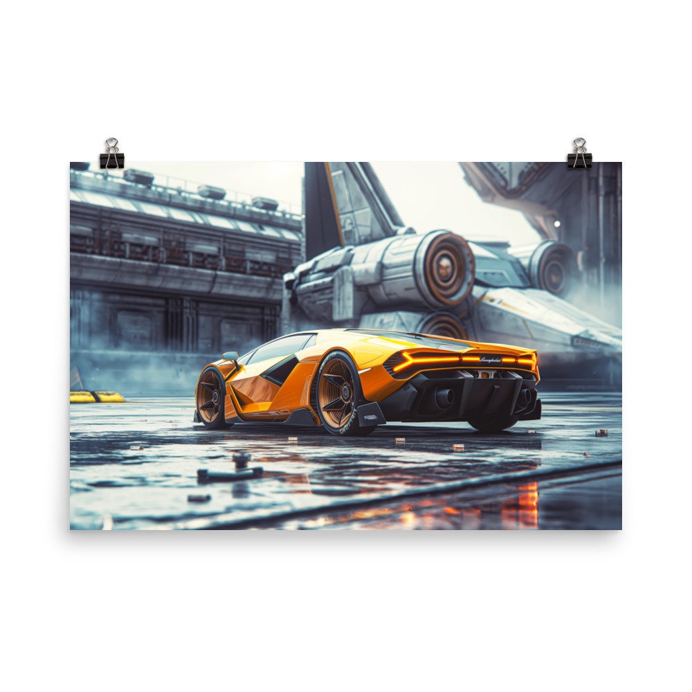 Lamborghini Space Art - Ai Art Prints - Conceptual Dreams - 4 / 4 - Etsy