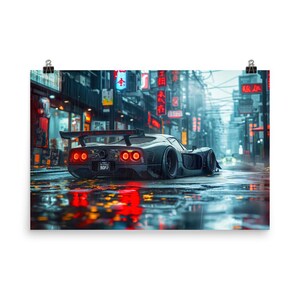 Cyberpunk Corvette Poster - Ai Prints - Concept Car - Wall Art - Etsy
