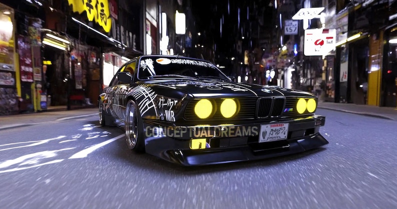 Cyberpunk X BMW E30 M3 | 7k Resolution Image | Conceptual Dreams - Etsy ...