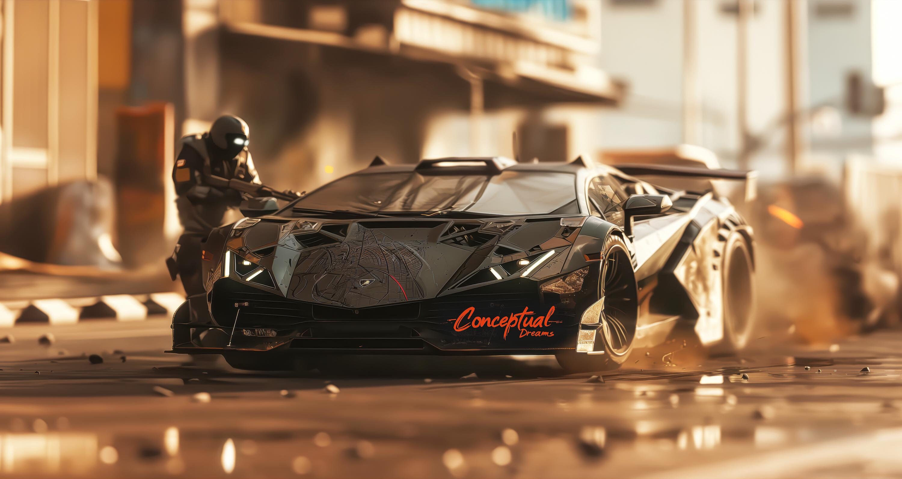 Cyberpunk Lamborghini Prints Ai Wall Art Lambo Posters 3 / 4 - Etsy