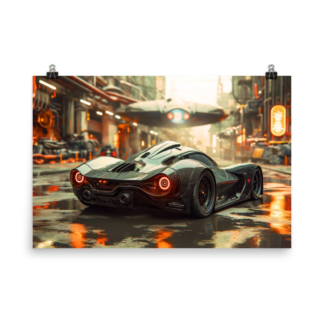 Tesla Roaster Hypercar Poster Print Concept Car Ai Art - Etsy