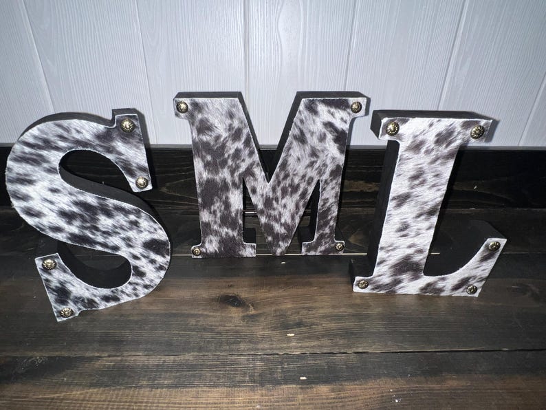 Cowhide Letter Decor - Faux Cowhide Letter - Cow Letter - Wood Cow ...