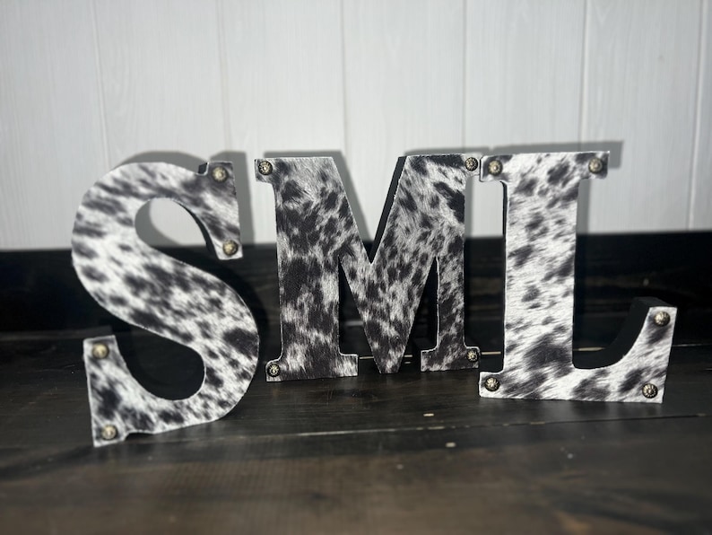 Cowhide Letter Decor - Faux Cowhide Letter - Cow Letter - Wood Cow ...