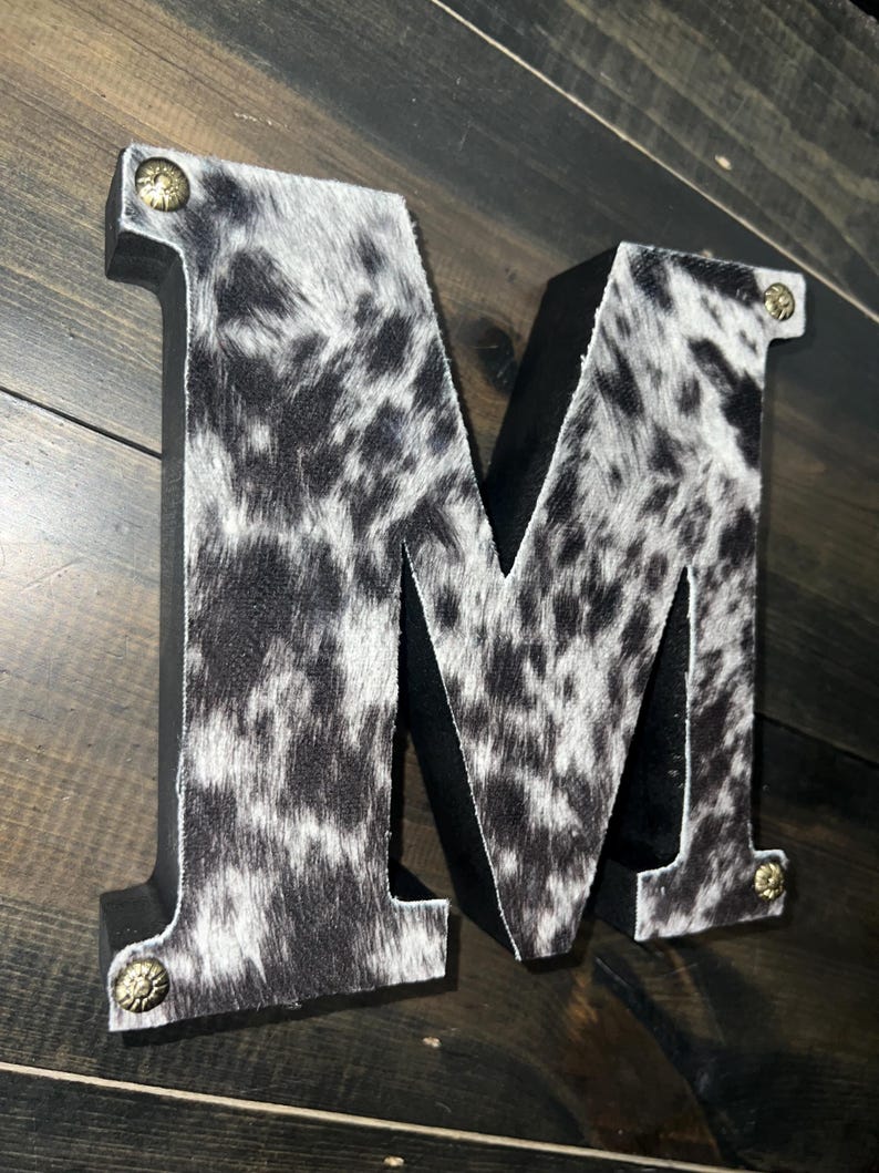 Cowhide Letter Decor - Faux Cowhide Letter - Cow Letter - Wood Cow ...