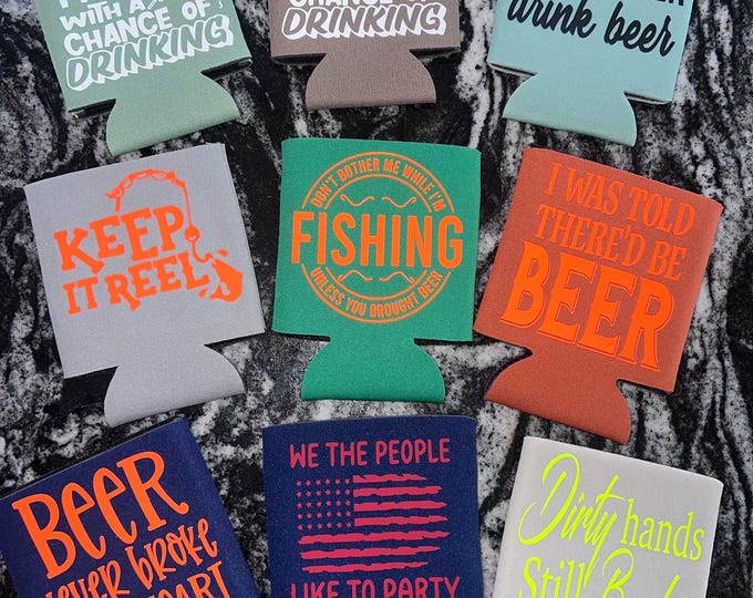 Mens Can Koozie- Guys Drink Koozie- Fishing Koozie- Funny Koozie - Beer ...