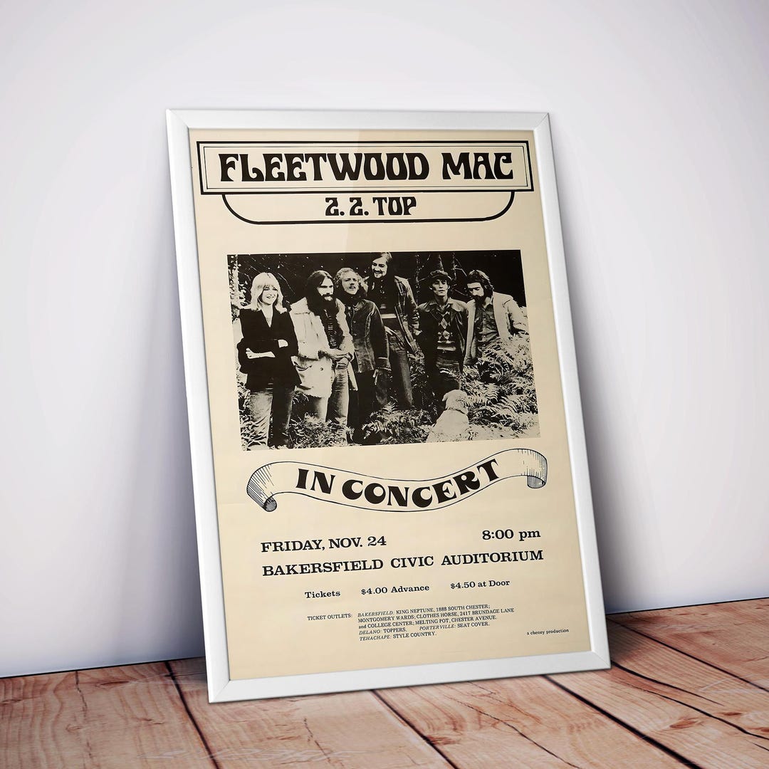 Fleetwood Mac Poster, Concert Poster, Rock Music Poster, Music Artworks ...