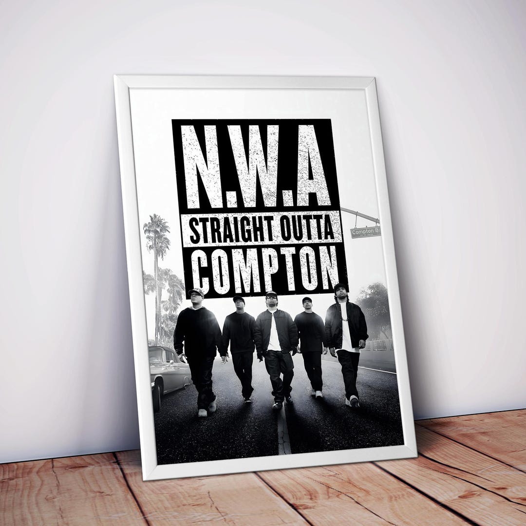 N.W.A Straight Outta Compton Poster, Classic Rap Wall Art, West Coast ...