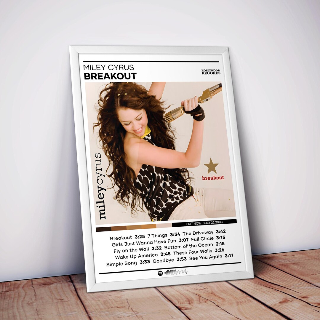 Miley Cyrus Breakout Poster, 4 Colors, Pop Music Poster, High Quality ...