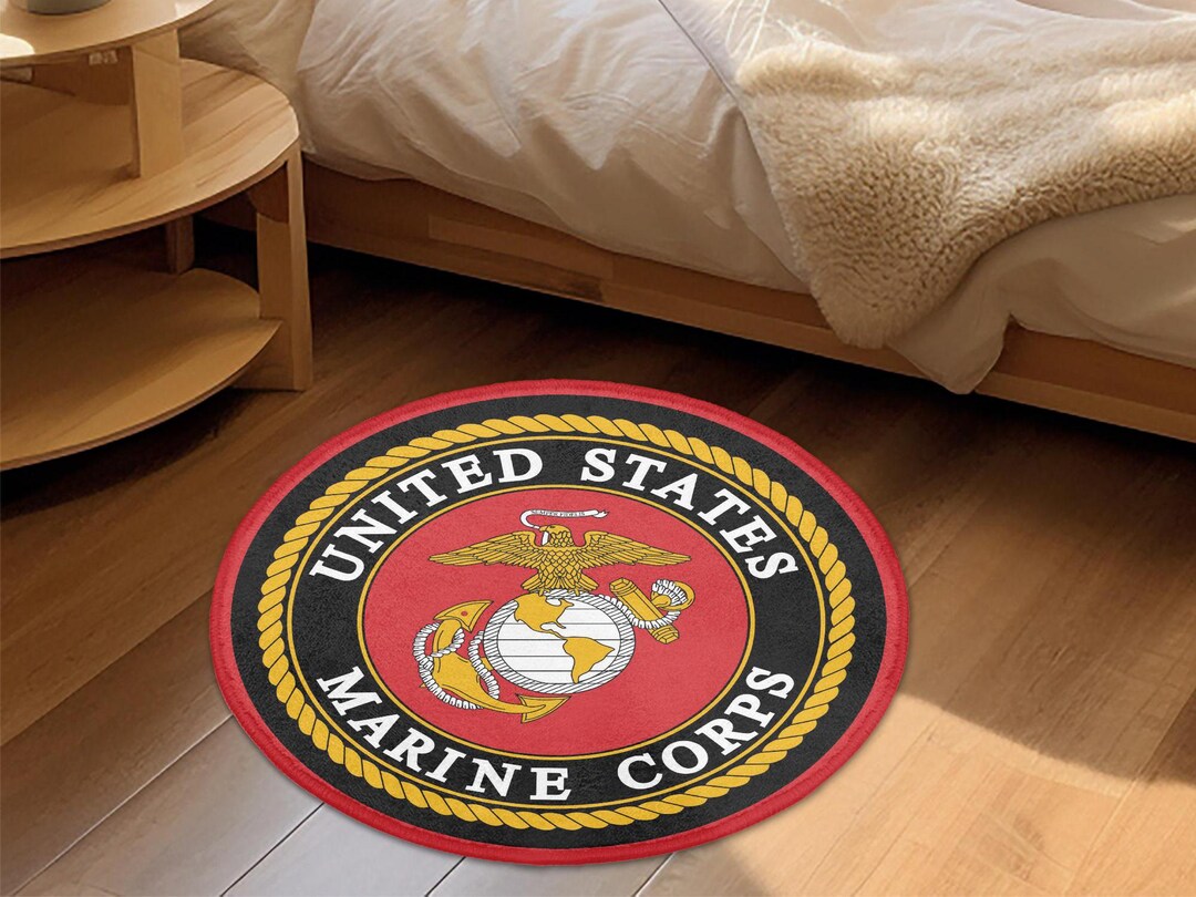 USMC Round Rug - Etsy