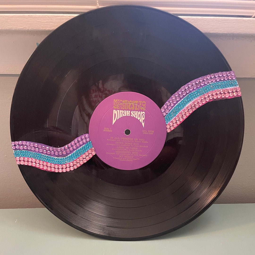 Rhinestone Vinyl Record. Bedazzled Vinyl. Colorful Vinyl. - Etsy