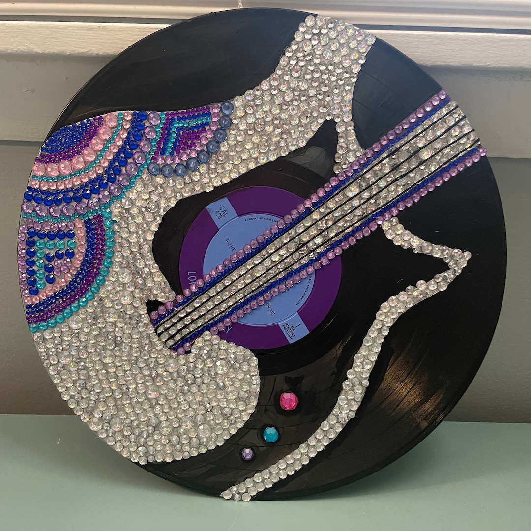 Rhinestone Guitar Vinyl Record. Bedazzled Vinyl. Colorful Vinyl. - Etsy
