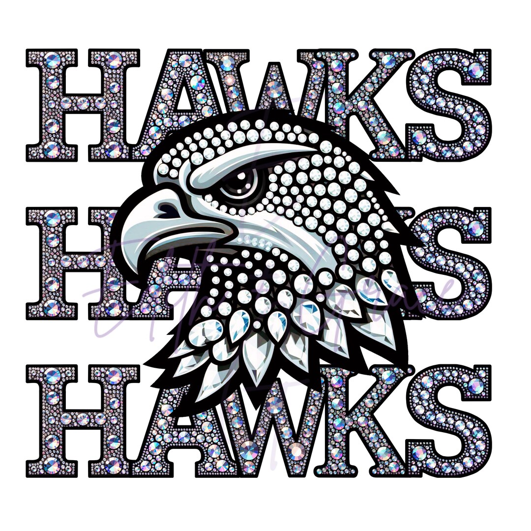 Hawks Faux Rhinestone Mascot PNG (digital Download) - Etsy