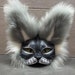 White Gray Cat Cosplay Mask | Faux Fur Animal Mask | Universal Size ...