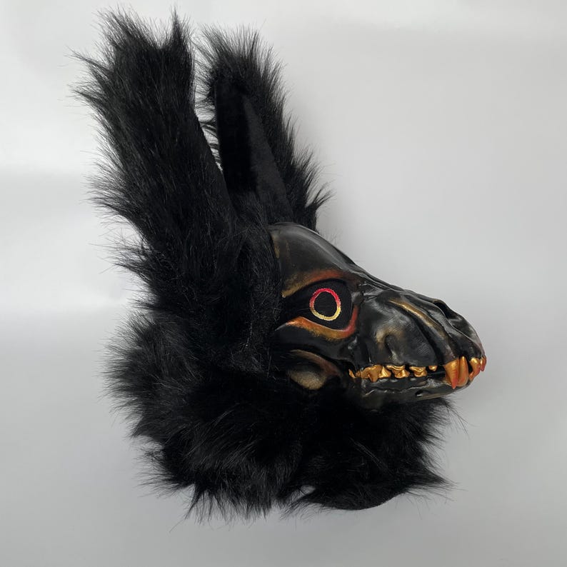 Black Wolf Fursuit Mask | Skulldog Design | Realistic Look | Handmade ...