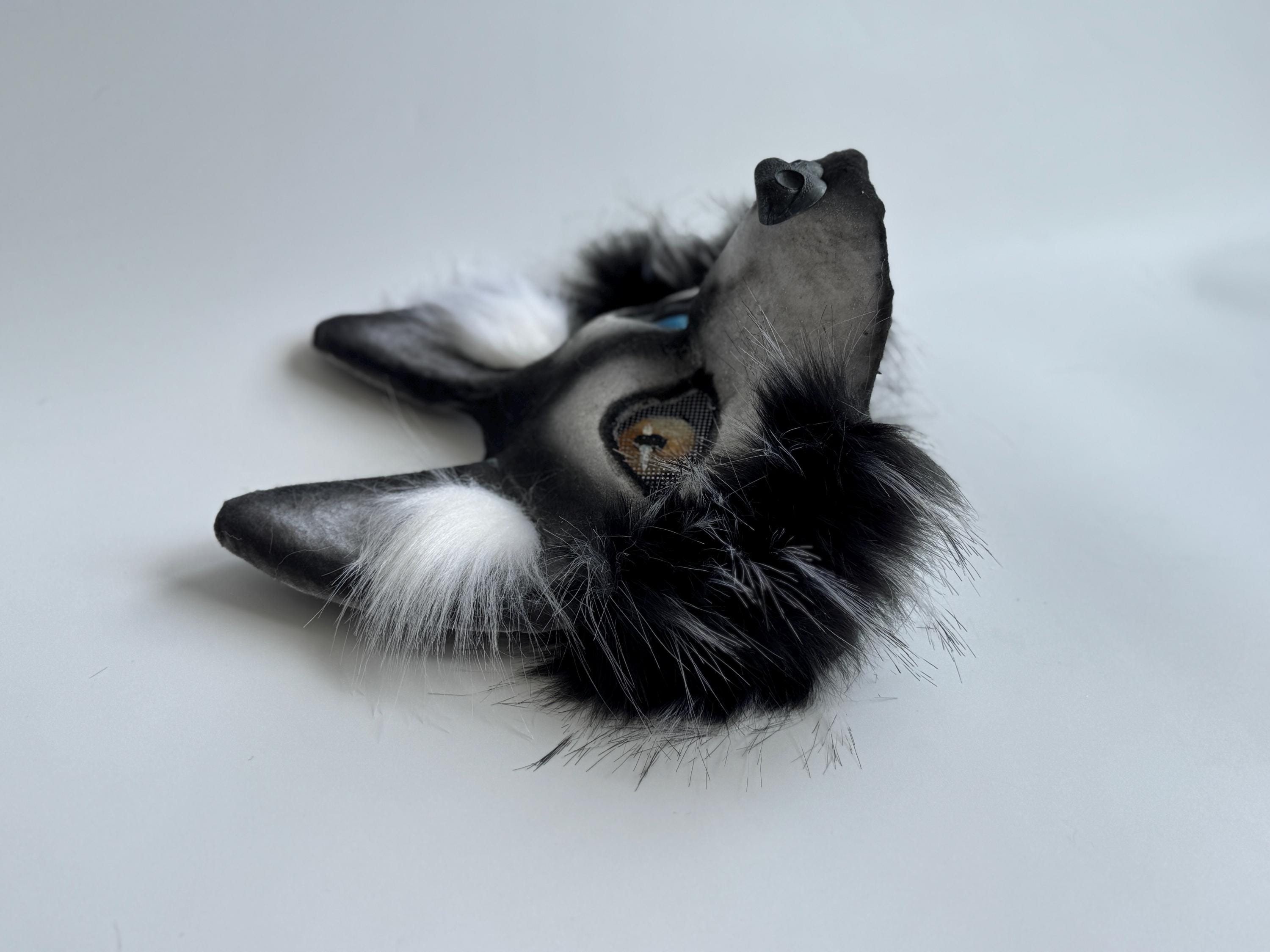 Realistic Husky Dog Mask With Odd Eyes | Soft Fluffy Gray and White ...