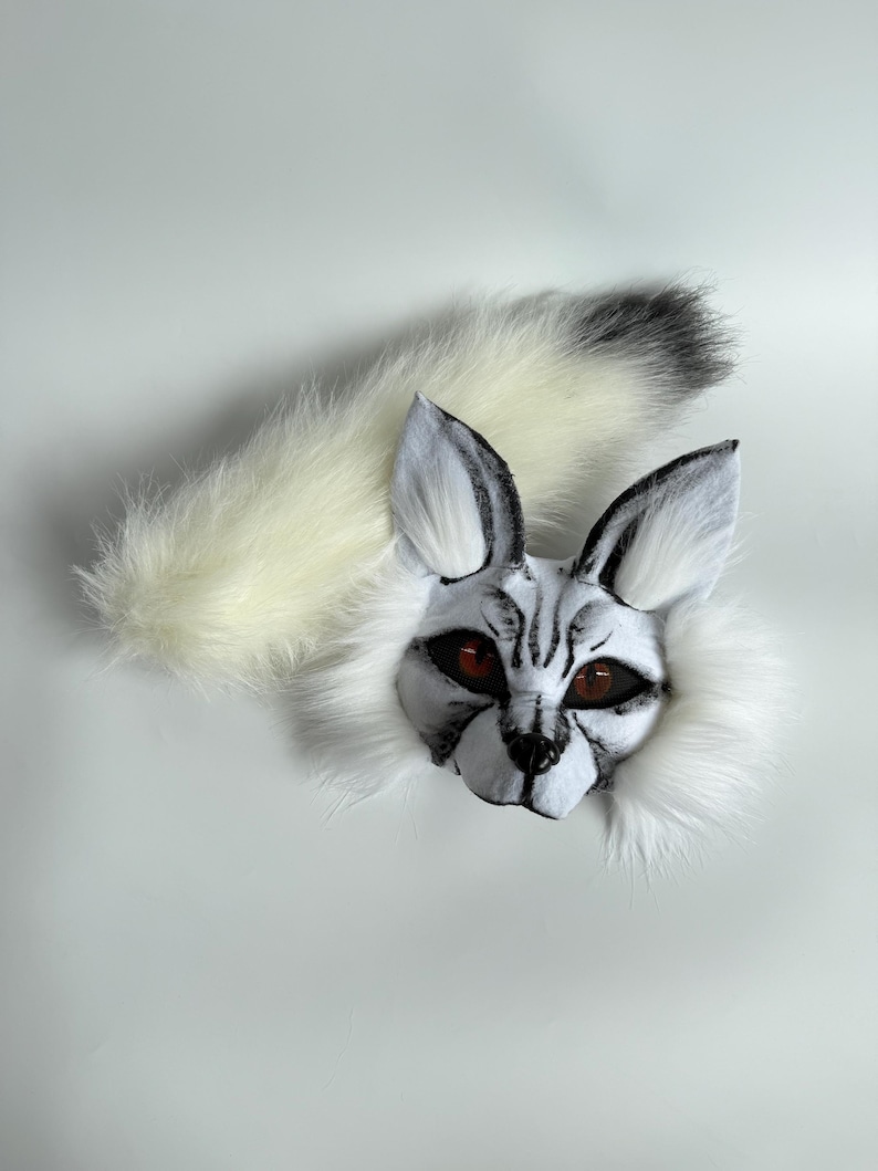Therian Arctic White Fox Mask | Realistic Fox Mask | Animal Cosplay ...