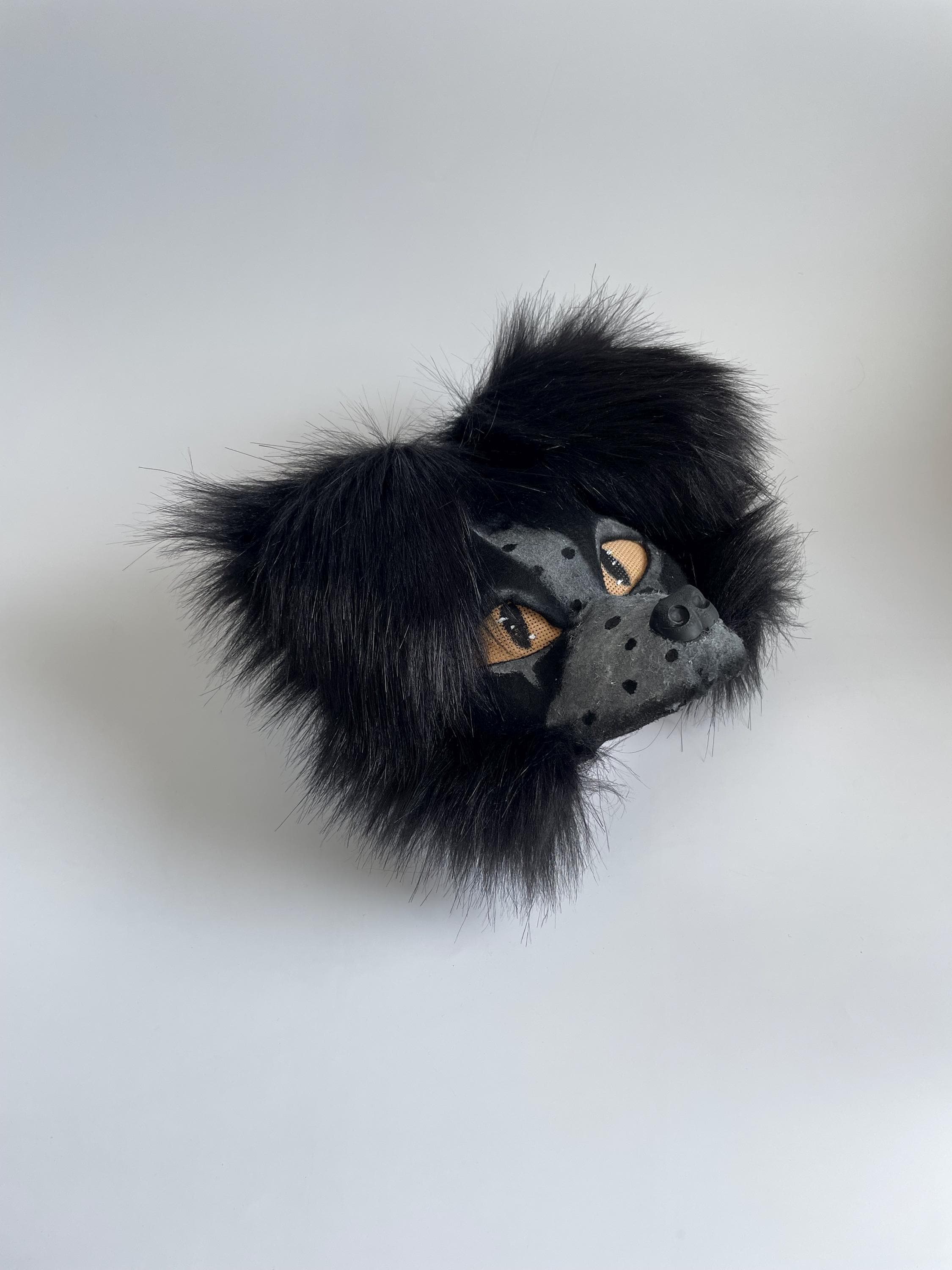 Therian Dog Mask | Black and Gray Mask | Halloween Mask | Furry Cosplay ...