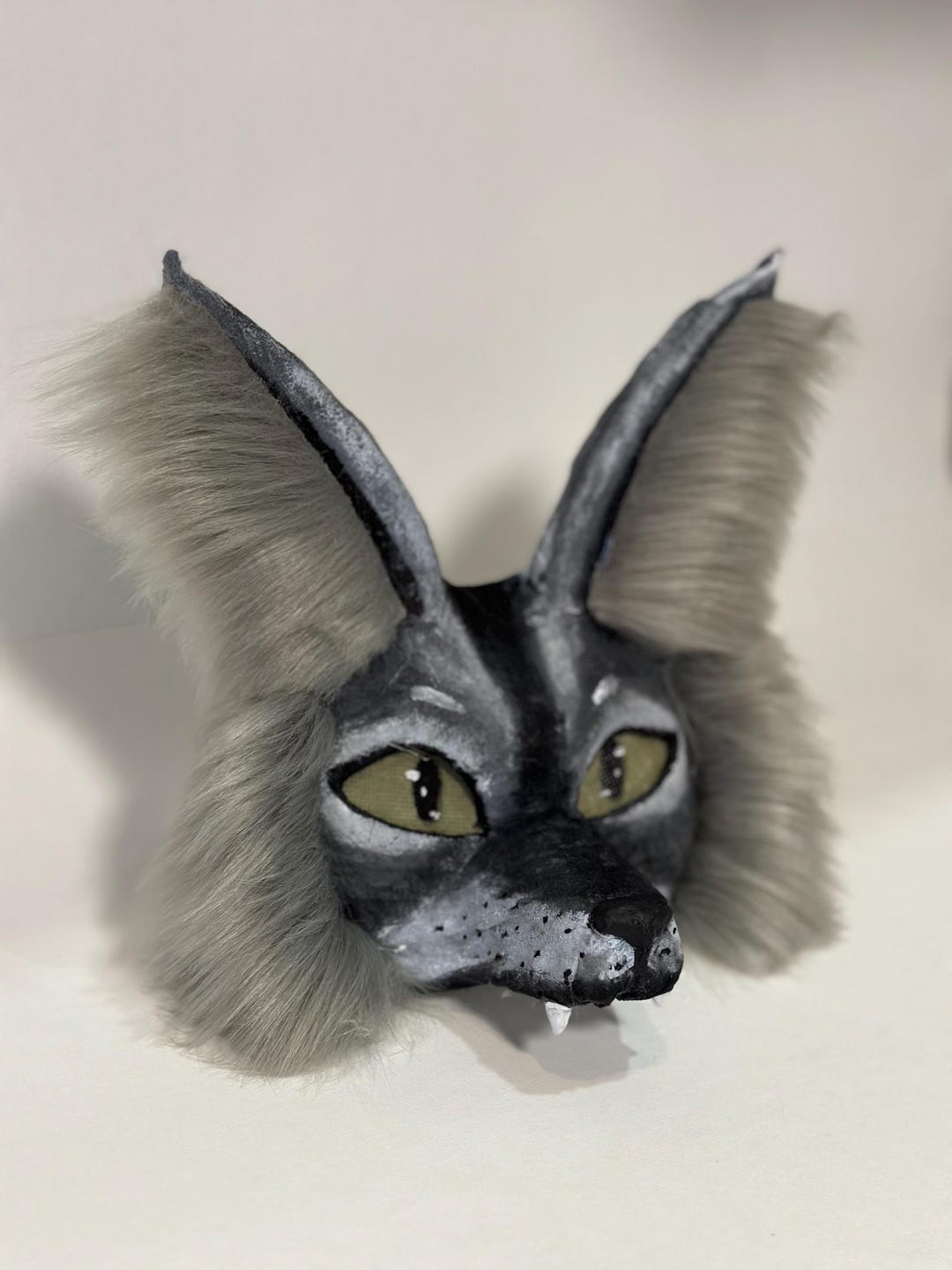Therian Wolf Mask | Realistic Half Face Cosplay Mask | Faux Fur Wolf ...