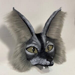 Therian Wolf Mask | Realistic Half Face Cosplay Mask | Faux Fur Wolf ...