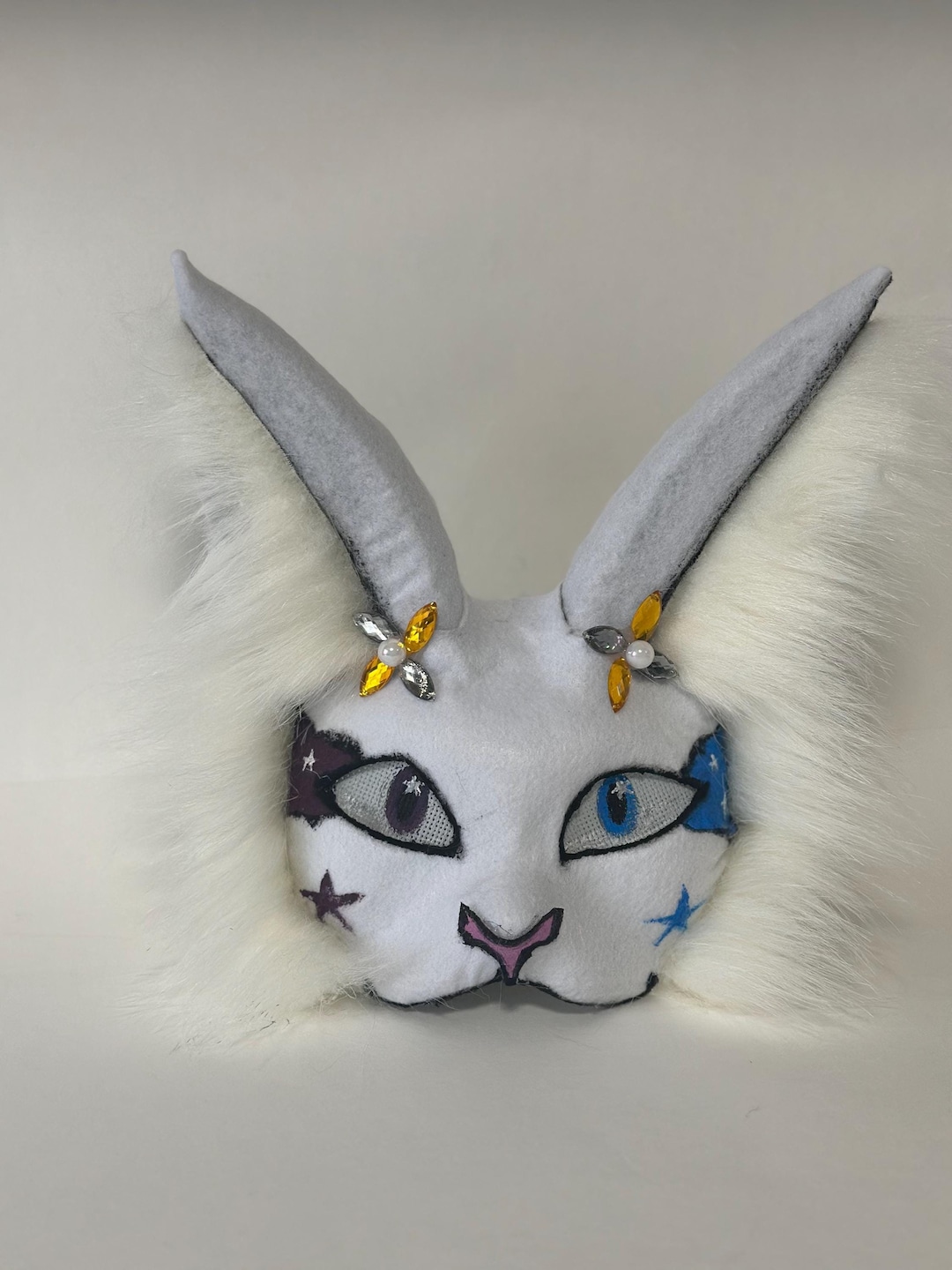 Therian Cat Mask for Girls | Realistic Cat Mask | Handmade Soft White ...