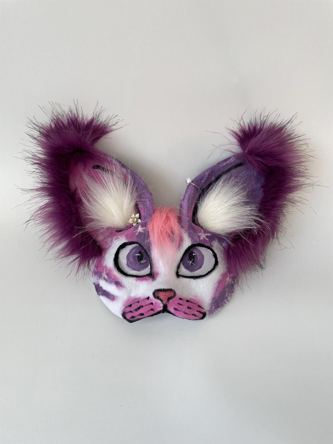 Pink Purple Therian Mask | Animal Cosplay | Cat Therian Mask | Kitty ...