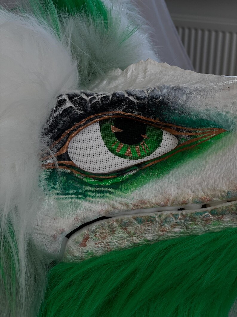 Crocodile Fursuit Head Premade Mask With Moving Jaw Faux Fur Raptor ...