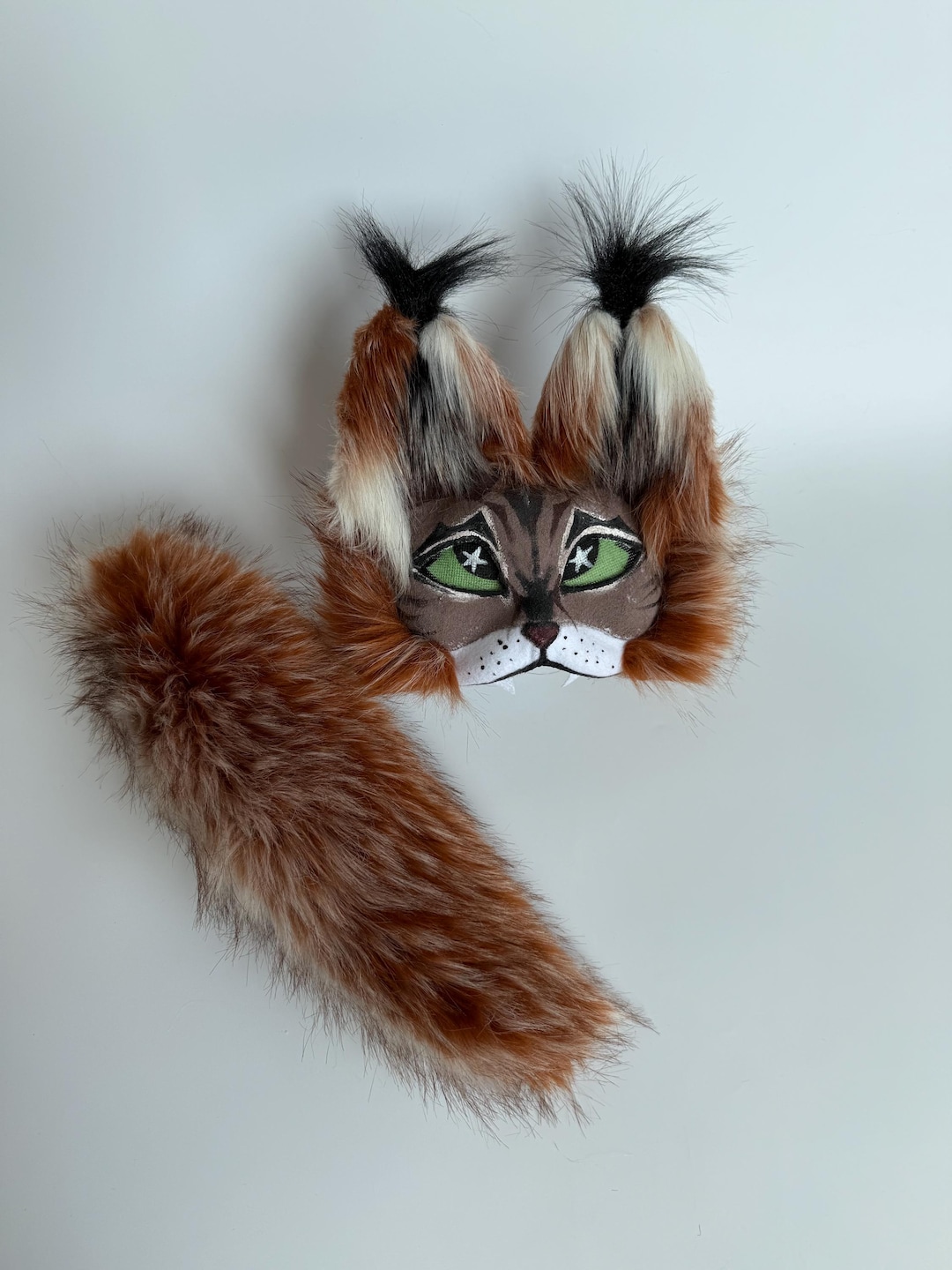 Therian Dream Mask | Brown Gray Mask | Fluffy Therian Mask | Lynx Cat ...