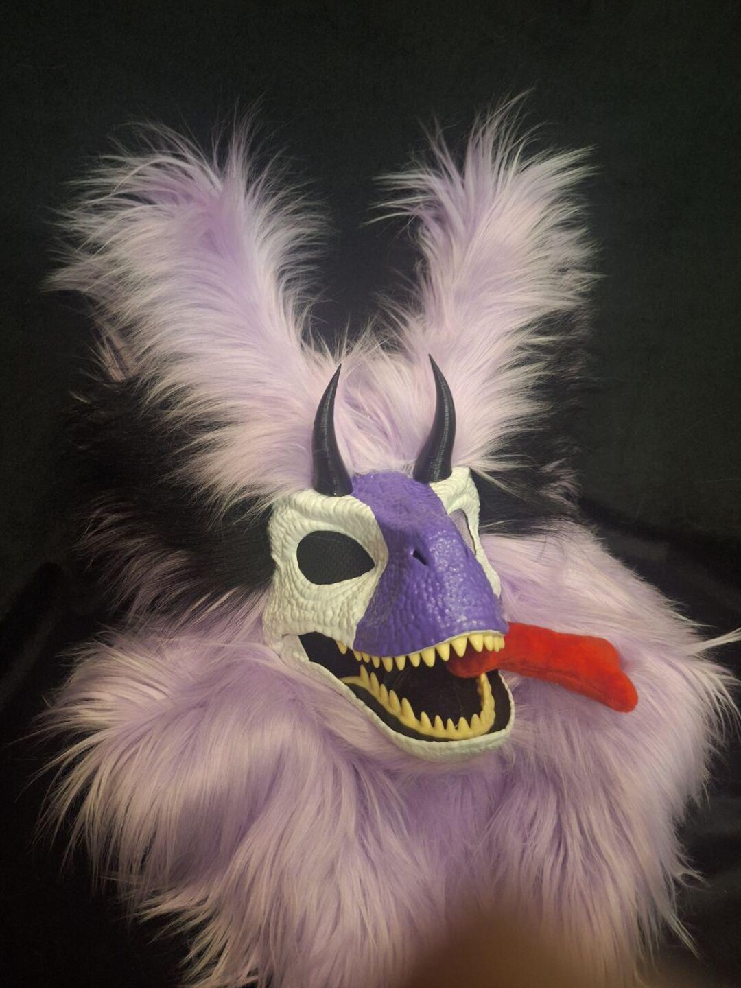 Purple Raptor Mask | T Rex Fursuit Mask | Faux Fur Cosplay | Head Paw ...
