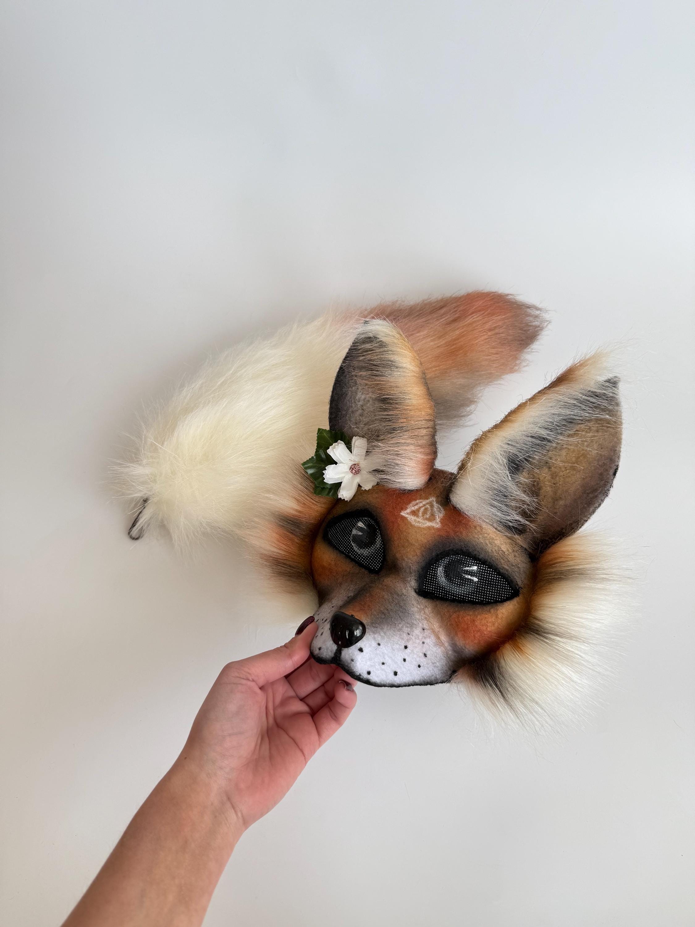 Therian Fox Mask With Fluffy Tail | Teen Gift Idea for Daughter or ...