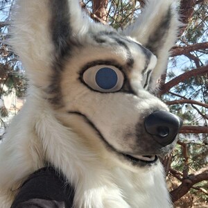 White Gray Husky Fursuit Dog Mask | Realistic Animal Cosplay Head ...