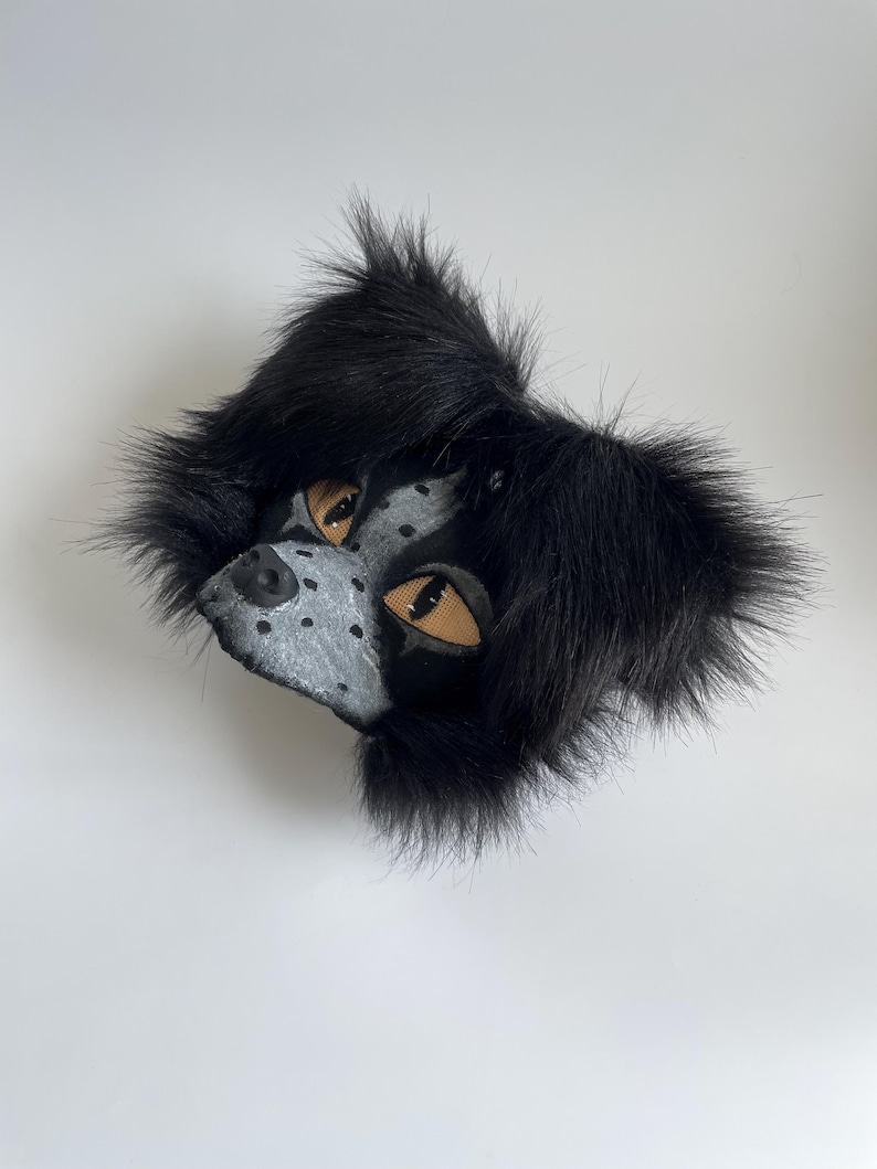 Therian Dog Mask | Black and Gray Mask | Halloween Mask | Furry Cosplay ...