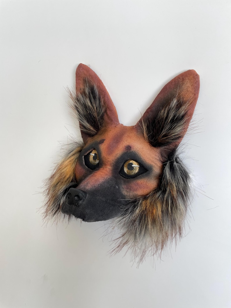 Realistic German Shepherd Dog Mask | Black and Brown Handmade Fursuit ...