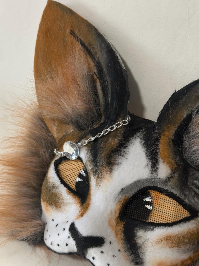 Therian Kitty Mask Rockstar | Realistic Mask | Brown White Mask ...