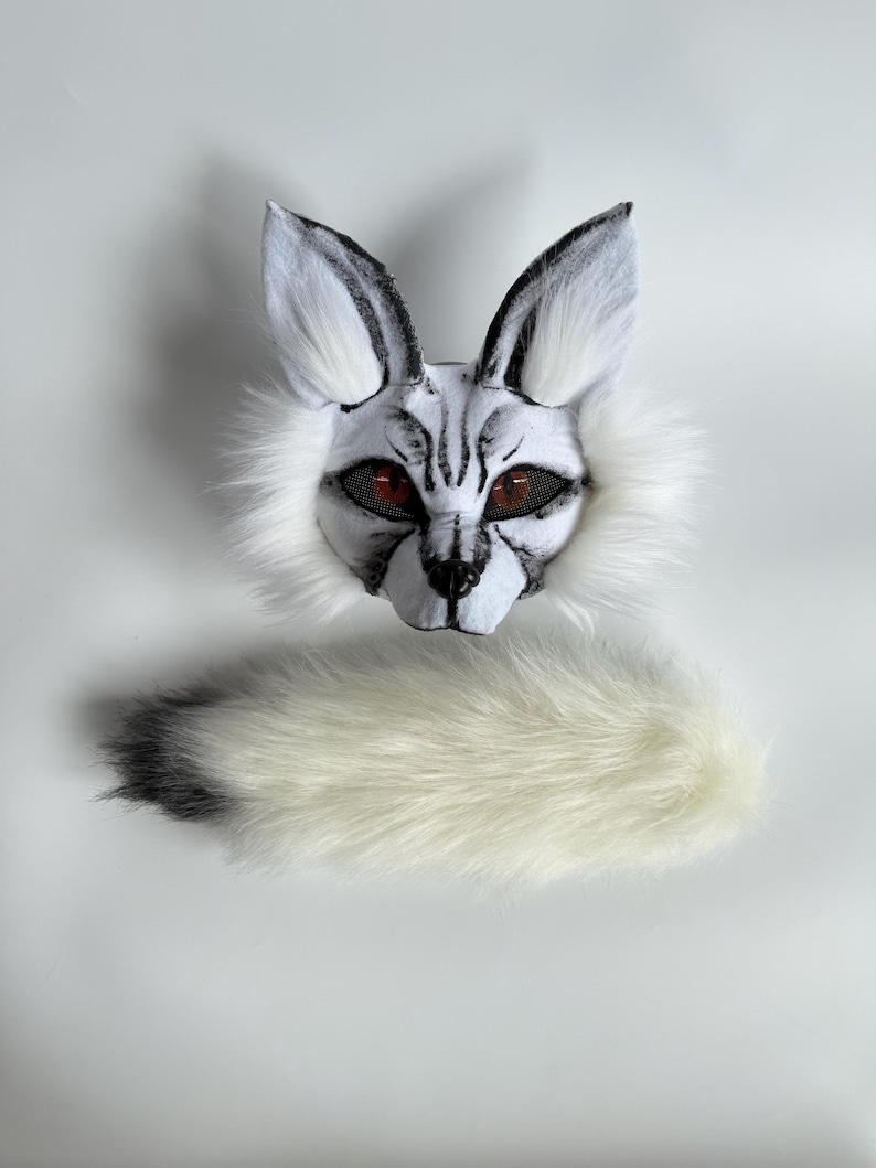 Rare Arctic Fox Mask | Realistic Therian Mask | Animal Cosplay | White ...